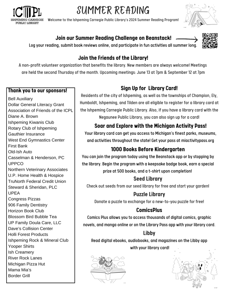 Summer Reading Program - Ishpeming Carnegie Library